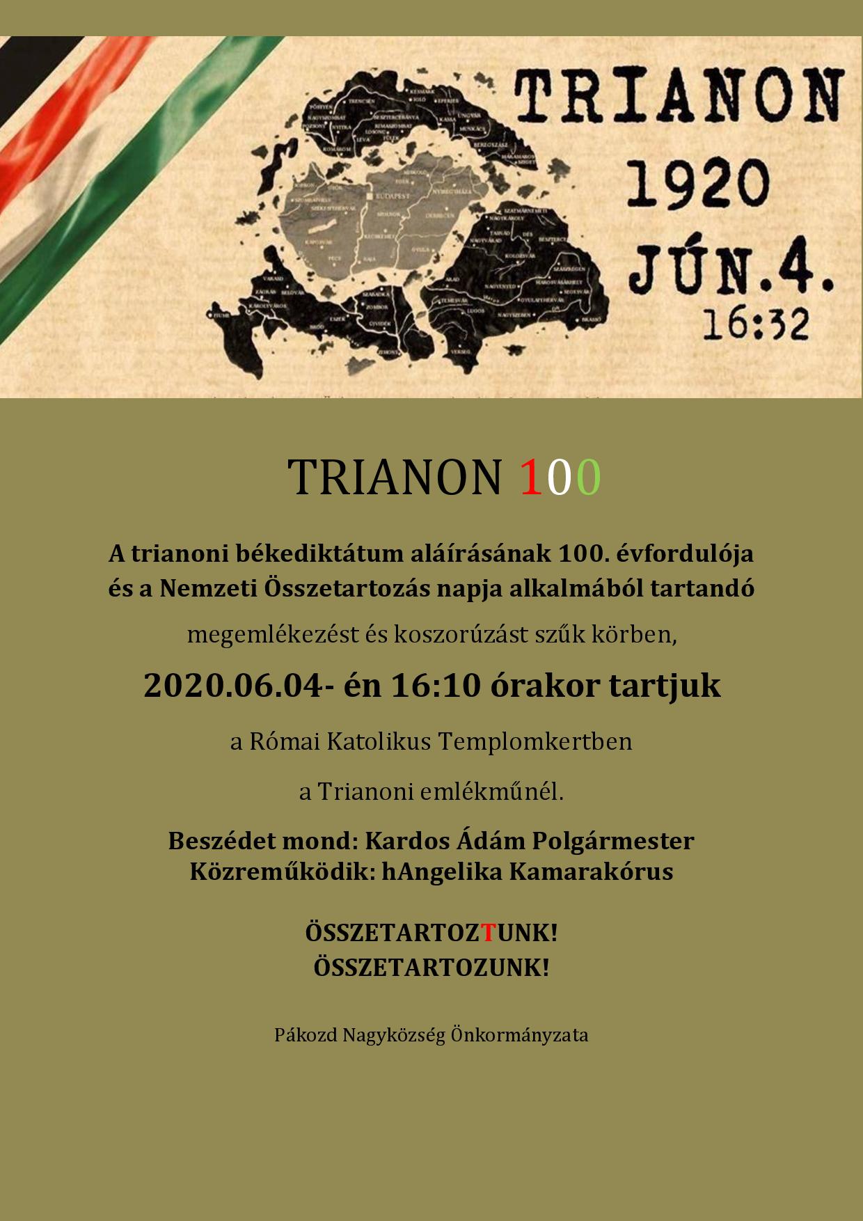 Trianon 100 - Pákozd Nagyközség hivatalos honlapja